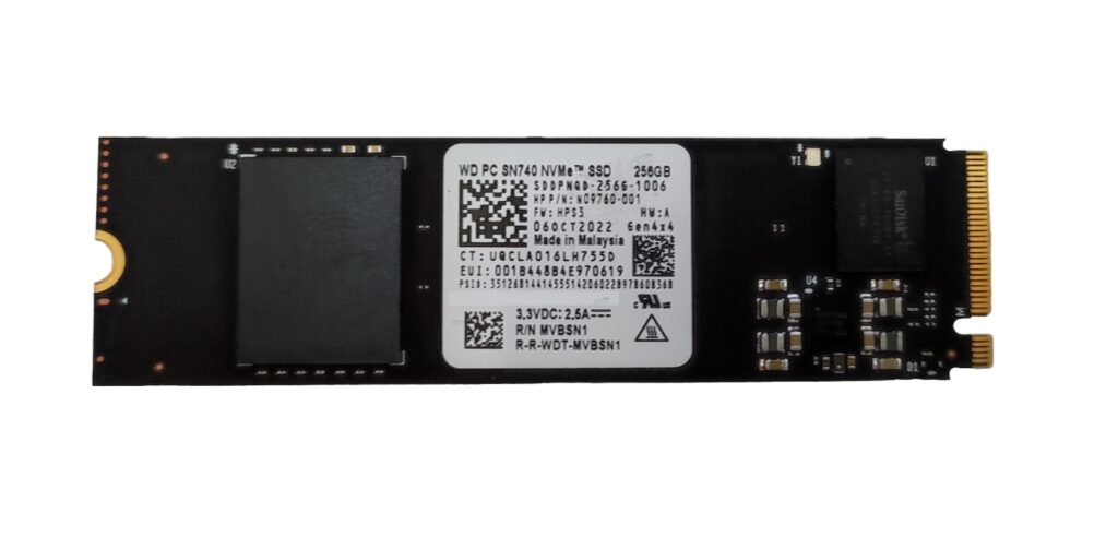 WESTERN DIGITAL SOLID STATE DRIVE SSD 256GB WD SN740 NVMe PCIe 3.0 ...